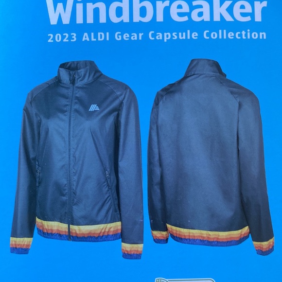 Aldi | Jackets & Coats | Aldi Small Navy Blue Windbreaker Jacket Zip Up ...